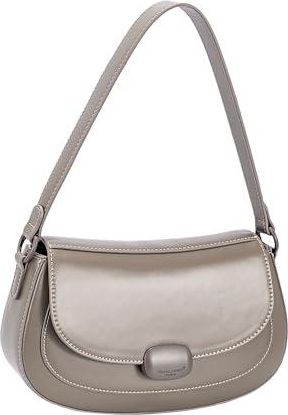 David Jones Paris - Sac &agrave; main Femme Ville - Sac port&eacute; travers Similicuir lisse - Taille Petite - Chic El&eacute;gant Soir&eacute;e (Fungi)