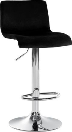 Clp Barhocker höhenverstellbar mit Lehne Hover, Barstuhl gepolstert Samtbezug, Tresenstuhl mit Metallgestell drehbar, Farbe:schwarz, Material Gestell:Meta