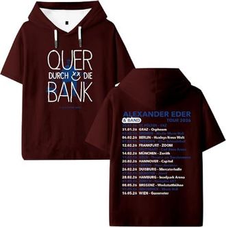Generic Alexander Eder Quer durch die Bank Tour 2026 Merch T-shirt &agrave; capuche tendance &agrave; manches courtes, 01, 3XL