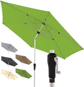 Doppler Sonnenschirm für den Garten SL-AZ Auto Tilt 330 cm Fresh Green I Gartenschirm knickbar I Kurbelschirm mit UV-Schutz 80+ I Kurbelschirm aus Aluminium I