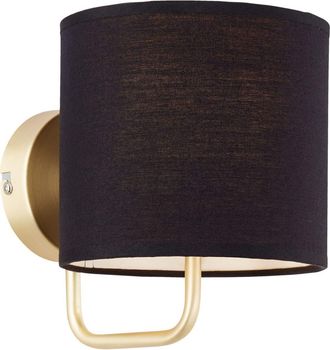 Brilliant Lampe Clarie Wandleuchte messing geb&uuml;rstet/schwarz | 1x D45, E14, geeignet f&uuml;r Tropfenlampen (nicht enthalten) | F&uuml;r LED-Leuchtmittel geeignet