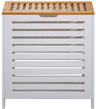 Mobili Rebecca Mobili Rebecca - Rebecca Mobili Panier de bain mdf Bambu Blanc Marron Vêtements sales