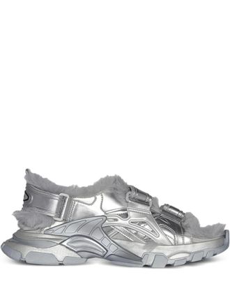 Balenciaga Flache Track Sandalen - Silber