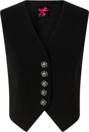 Pinko Pinko, Femme, Vestes, Noir, Taille: 38 FR Giuggiolo Gilet Double Armoure Stretch