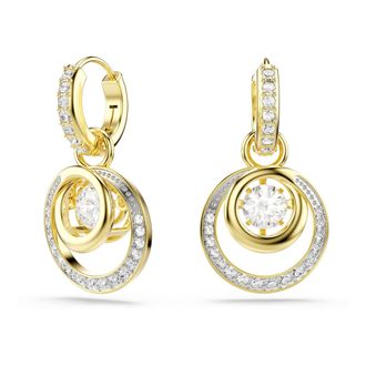 Swarovski Hyperbola Drop-Ohrh&auml;nger, Rundschliff, Wei&szlig;, Goldlegierungsschicht