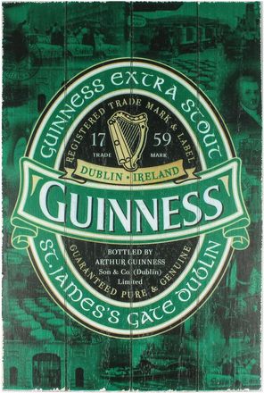 Guinness Holzschild - Irland Label Design