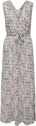Only ONLSTAR Life S/L Ankel Belt Dress PTM,Cloud Dancer/AOP:lola Zigzag,XL
