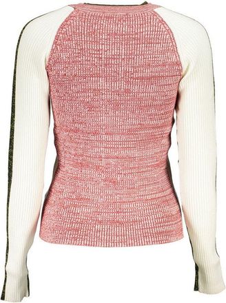 Desigual Strickpullover Wei&szlig;er Damenpullover mit Rundhals und kontrastierenden Details