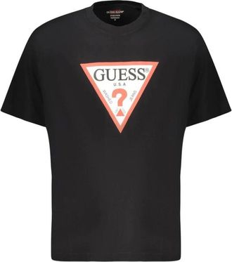 Guess Homme, Tops, Noir, Taille: XL T-Shirt Oversize &agrave; Manches Courtes