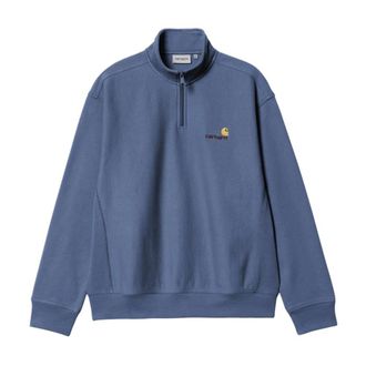 Carhartt Work in Progress Homme, Sweatshirts et sweats à capuche, Bleu, Taille: XL Sweat à demi-zip Script