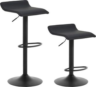 Woltu Woltu - Lot de 2 Tabouret de Bar réglable en Hauteur Chaise de Bar, Rotatif à 360 Dégrées, Noir