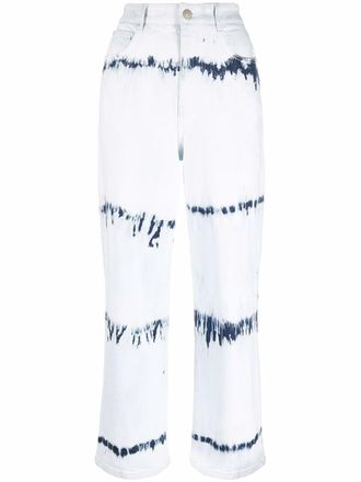 Stella McCartney jean court &agrave; imprim&eacute; tie-dye - Bleu