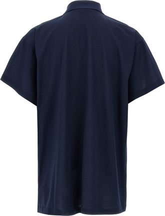 Balenciaga Embroidered Logo Polo - Navy