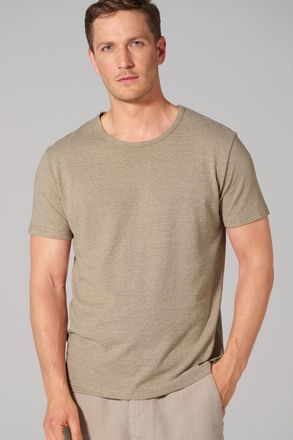 Hempage Hempage Herren vegan T-Shirt Striped Shitake Beige