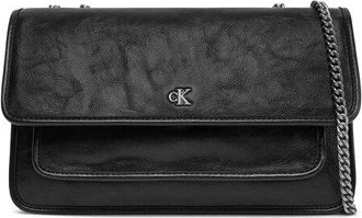 Calvin Klein Jeans Handtasche Chain Ew Flap Conv Chain Bag LV04K3084G Schwarz