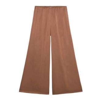 Oltre Palazzo-Hose aus Satin - - Trousers - Damen - Braun - S