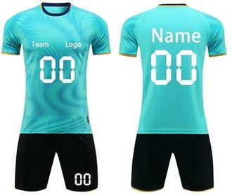Generic Kit de football personnalis&eacute; pour gar&ccedil;ons, hommes, femmes, jeunes, maillot de football &agrave; manches courtes et short de football, 4-3, L