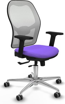 Piqueras y Crespo Schreibtischstuhl, wei&szlig; und lila, mit 2D-Armen, h&ouml;henverstellbare Lendenwirbelst&uuml;tze, ausgestattet mit Syncro/Traslack und injiziertem Schaumstoff, We