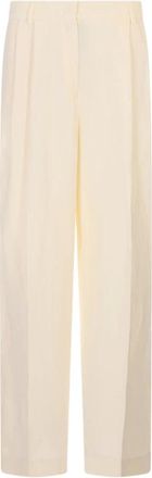 Fabiana Filippi Femme, Pantalons, Blanc, Taille: 40 FR Pantalon Large Pliss&eacute;