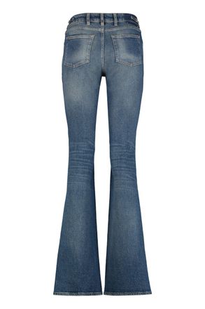 Golden Goose Womens Bootcut Jeans With Vintage Wash Denim Cotton Flared