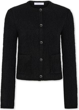 Paco Rabanne Femme, Pulls, Noir, Taille: 38 FR Gilet en Laine Noire avec Boutons Bijoux
