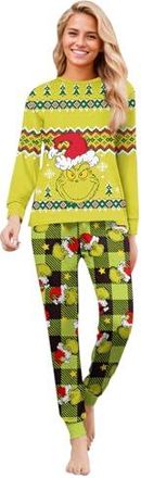 Generic Le Grinch Pyjama Noel Famille De Grinch Femme Noël Couple Pull Hiver Enfant Ensemble Chaud Et Doux Deguisement Bebe Garcon Coton Assorti Homme Vetemen