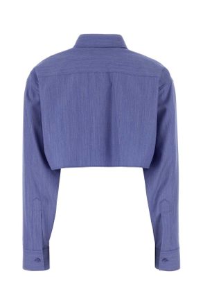 Balenciaga Shirt Cropped Shirt - Blue