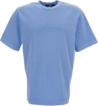 Jacquemus Homme, Tops, Bleu, Taille: S T-shirt Girocollo