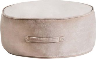 Beliani Pouf YULLE Samtstoff Hellbraun