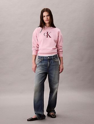 Calvin Klein Sweat relaxed en tissu éponge avec logo monogramme