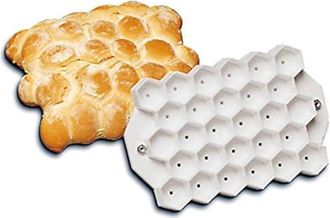 Martellato Rolle Brot Form sechseckig, wei&szlig;, 14 x 11 cm