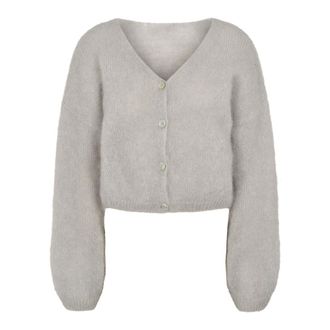 Americandreams Americandreams, Femme, Pulls, Gris, Taille: 42 FR Cornelia Cropped Cardigan