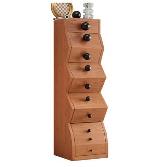 Generic Aufbewahrungsschrank Massivholz Kommode im Vintage-Stil, vielseitige und k&uuml;nstlerische franz&ouml;sische Wohnzimmeraufbewahrung (Farbe: 35x35x125cm Kirschh