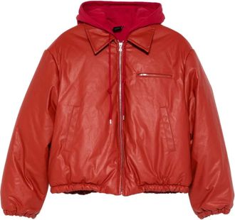 Meryll Rogge manteau zippé à capuche - Rouge