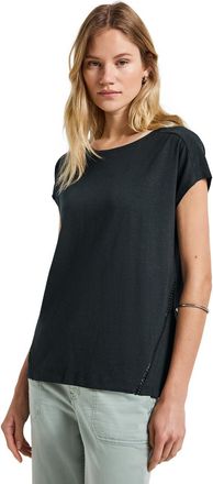 Street One Damen A323505 Shirt mit Häkeldetails, Pine Grove Green, 36