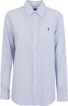 Ralph Lauren Femme, Blouses et Chemises, Bleu, Taille: 42 FR Chemise Ray&eacute;e en Lin