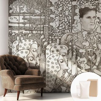Tulup Carta Da Parati Non Tessuto - Decorazione Da Muro - Traspirante - Con Motivo - Per Camera Da Letto Cucina Ritratti Floreali 250x250 Cm