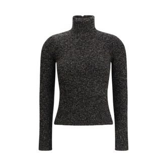 Max Mara Geripptes- lang&auml;rmeliges T-Shirt mit Rundhalsausschnitt - - Knitwear - Damen - Schwarzk - S