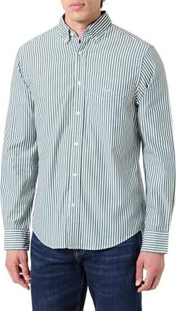 GANT Reg Classic Poplin Stripe Shirt Chemise, Vert, M Hommes