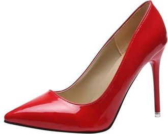 Generic Escarpins Femme &agrave; Talons Hauts Aiguilles Bout Pointu en Cuir Verni Slip-on Chaussure &agrave; Talon &Eacute;l&eacute;gant pour Robe De Banquet Mari&eacute;e Soir&eacute;e 35