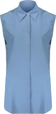 Moorer Femme, Blouses et Chemises, Bleu, Taille: 36 FR Chemisier sans manches l&eacute;ger et &eacute;l&eacute;gant