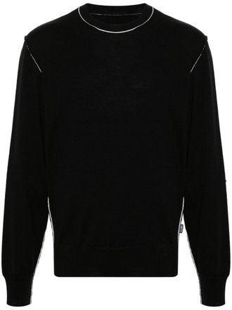 Maison Margiela pull Gauge 12 à bords contrastants - Noir