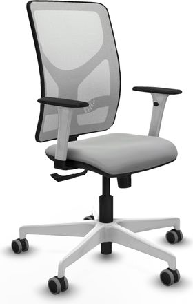 Piqueras y Crespo Schreibtischstuhl, grau und wei&szlig;, mit wei&szlig;en und schwarzen Armlehnen, h&ouml;henverstellbare Lendenwirbelst&uuml;tze, mit 3 Positionen ausgestattet, Wei&szlig;/Hellgr