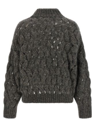 Brunello Cucinelli Dazzling Waves Sweater - charcoal