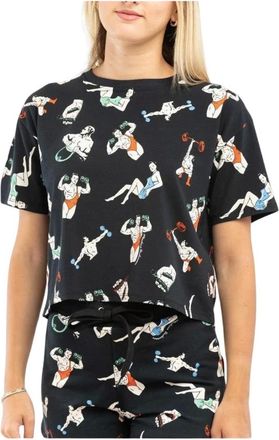 Moschino Femme, Tops, Multicolore, Taille: 36 FR T-Shirt Ras du Cou en Coton