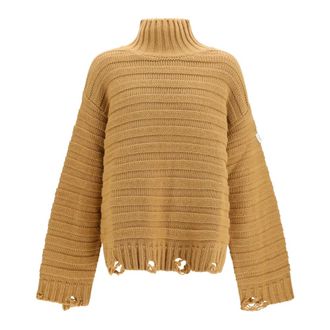 Maison Margiela Pull &agrave; col roul&eacute; en laine - Femme - Pulls - Beige - Taille: 40 FR