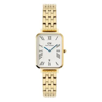 Daniel Wellington Montre Quadro Roman Numerals Date - Femme - Accessoires - Jaune - Taille: ONE Size