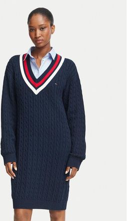 Tommy Jeans Strickkleid DW0DW23540 Dunkelblau Relaxed Fit