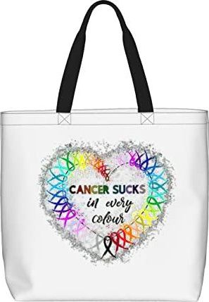 Generic Sac Fourre-Tout Luttez Contre Le Cancer En Toutes Couleurs : Rubans De Sensibilisation &Agrave; La Lutte Contre Le Cancer Sac &Agrave; Provisions Lavables Pliable S