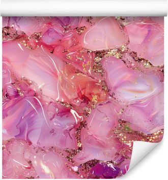 OEM Carta Da Parati Rosa Cipria, Viola E Rosa Inchiostro Per Soggiorno E Camera Da Letto 50x1000